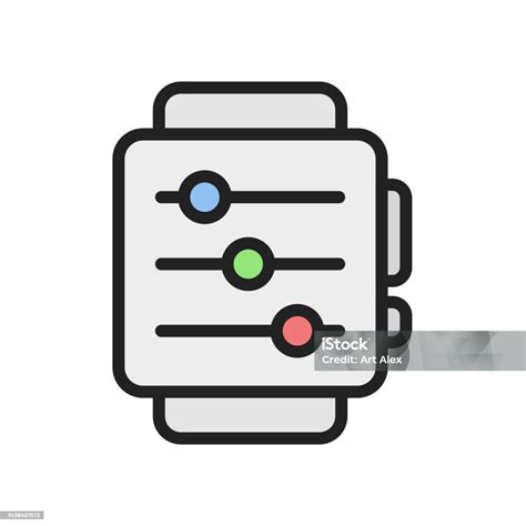 Configuration With Smart Watch App Icon High Quality Coloured Vector