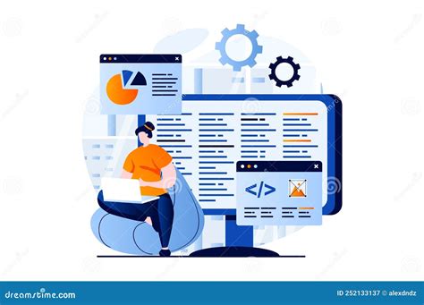 conceito de desenvolvimento de software com a cena das pessoas em