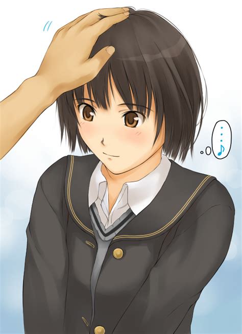 Safebooru 1girl Amagami Black Hair Blush Brown Eyes Musical Note