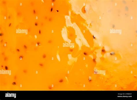 Close Up Top View Of Passion Fruit Seeds On White Background Fruit For