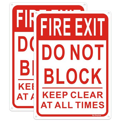 Amazon Com Large Fire Exit Sign Do Not Block Door Signs Keep Clear At All Times Sign X
