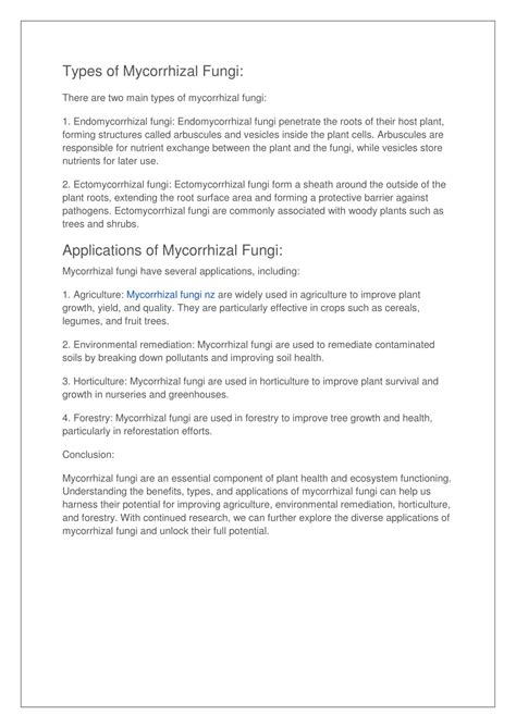 Ppt Mycorrhizal Fungi Understanding The Benefits Types And