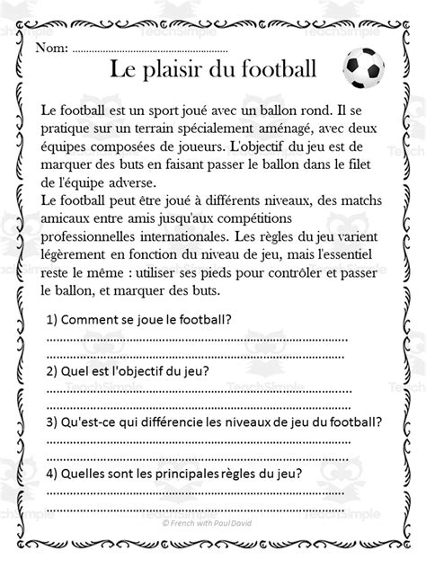 Compréhension De Lecture 20 Textes French Reading Comprehension By