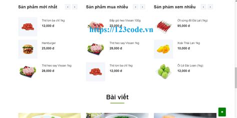 Share Code Website Bán Thực Phẩm Php Codeigniter