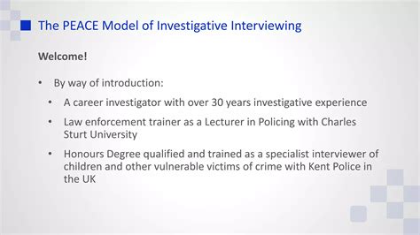 The Peace Model Of Investigative Interviewing Pptx