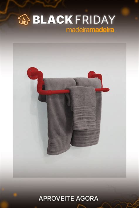 Toalheiro Duplo Porta Toalhas de Parede Acessório para Banheiro Estilo