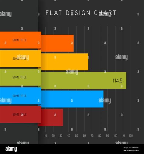 Vector Flat Horizontal Design Statistics Horizontal Color Columns Graph