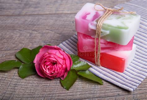 Handmade Soap With Bath And Spa Accessories Dried Lavender And