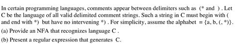 In Certain Programming Languages Comments Appear Chegg