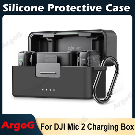 Argog เคสซลโคนสาหรบ DJI Mic 2 กล องชาร จ All round Protection
