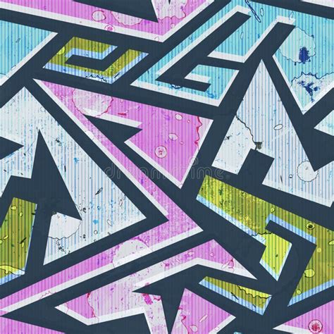 Graffiti Geometric Seamless Pattern Stock Vector Illustration Of Person Geometric 123277044