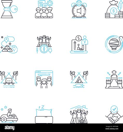 Job Output Linear Icons Set Erformance Efficiency Delivery Productivity Efficiency