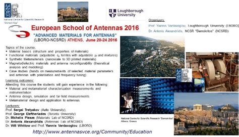 Advanced Materials For Antennas Esoa Course