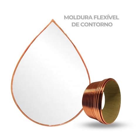 Moldura Flexível Para Espelho 6mm Rosé Gold Mt Linear Molduserv