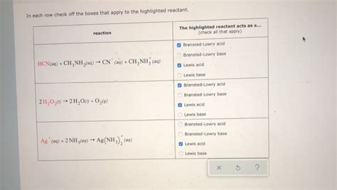 Solved In Each Row Check Off The Boxes That Apply To The Chegg