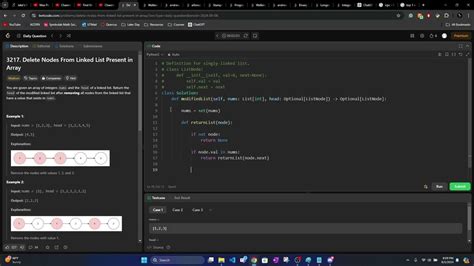 delete nodes from linked list present in array leetcode 3217 youtube