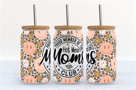 Proud Member Of The Hot Mess Moms Club Seamless 16 Oz Libbey Glass