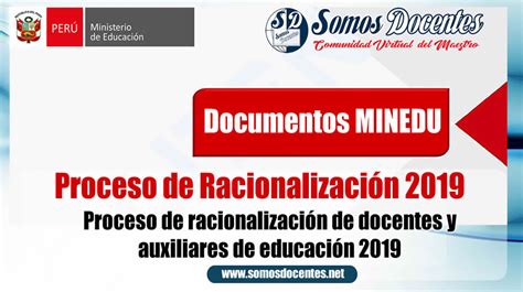 Proceso de Racionalización 2019 Somos Docentes