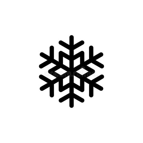 Snowflake Outline Icon Symbol Of Cold Frost Winter Weather Stock
