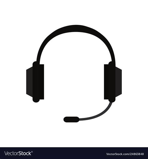 Headset Microphone On White Background Royalty Free Vector