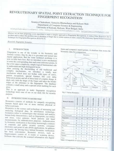 Pdf Revolutionary Spatial Point Extraction Technique For Fingerprint