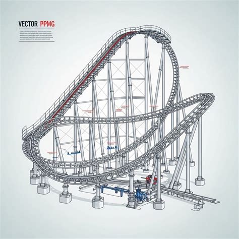 Detailed Architectural Blueprint Of A Roller Coaster The Design