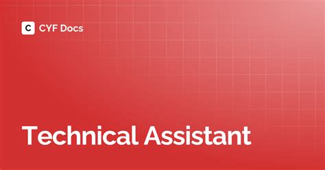 Technical Assistant Cyf Docs