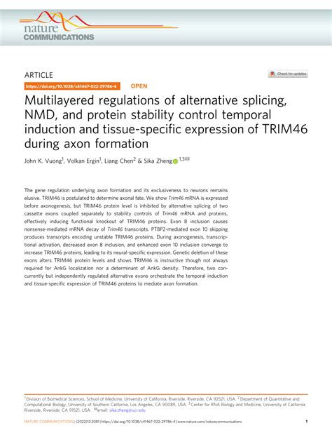 Pdf Multilayered Regulations Of Alternative Splicing Nmd And