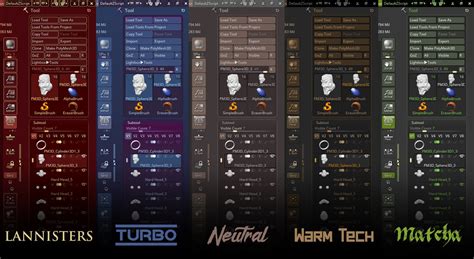 Artstation Zbrush Ui Colors Ii User Interface Colors Brushes