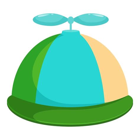 Verde Azul Y Amarillo Sombrero Gracioso Con Hélice Está Girando