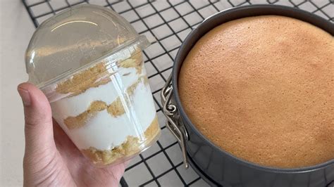 밀가루버터 저탄수 스펀지 케이크 ️ 계란 1개 분량 간단한⭐️ 저당 생크림 떠먹는 케이크 Youtube