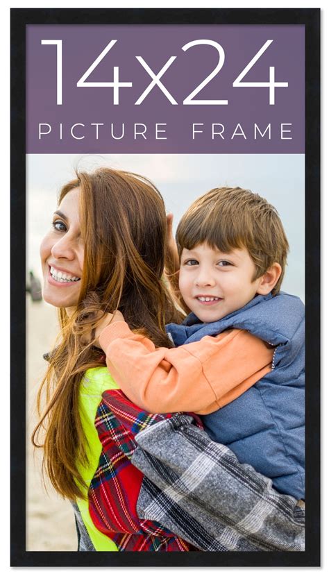 14x24 Frame Black Real Wood Picture Frame Width 0 75 Inches Interior