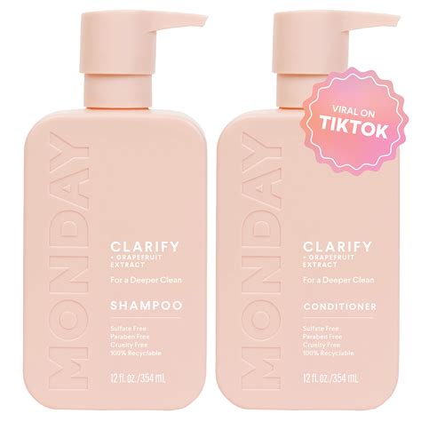 Monday Haircare Clarify Shampoo And Conditioner Set 12oz For Oily Hair