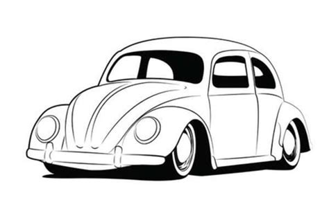 Desenhar Carro Fusca Bem Básico Para Colorir Imprimir E Desenhar