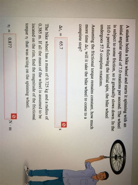 Solved A Student Holds A Bike Wheel And Starts It Spinning Chegg