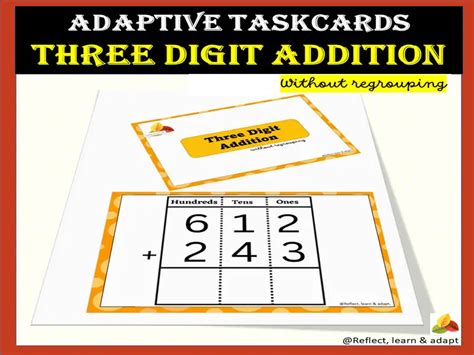 Three Digit Addition With No Regrouping Adaptive Math Fact Fluency