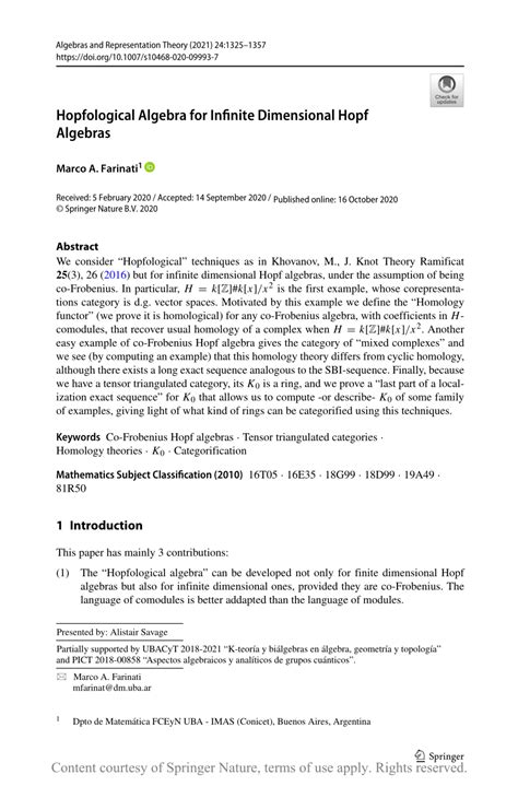 Hopfological Algebra For Infinite Dimensional Hopf Algebras Request Pdf