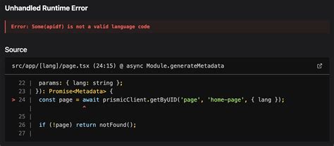 error some api is not a valid language code developing with prismic