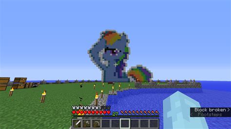 Made A Rainbow Dash Pixel Art In 19 Minecraft Visual Fan Art Mlp