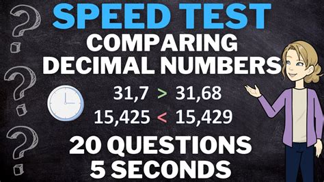 Math Quiz Comparing Decimal Numbers Math Speed Test Youtube