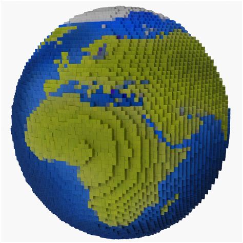 voxel planet earth 3d model 8 obj max fbx unknown free3d