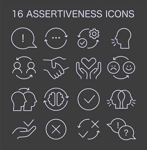 Assertiveness Icon Set Flat Vector Illustration 41175116 Vector Art At