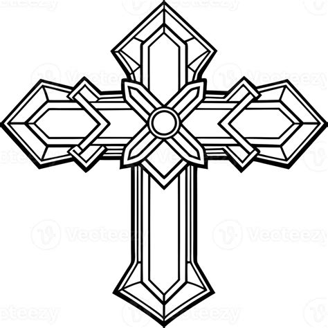 A Black Geometric Cross 49159470 Png