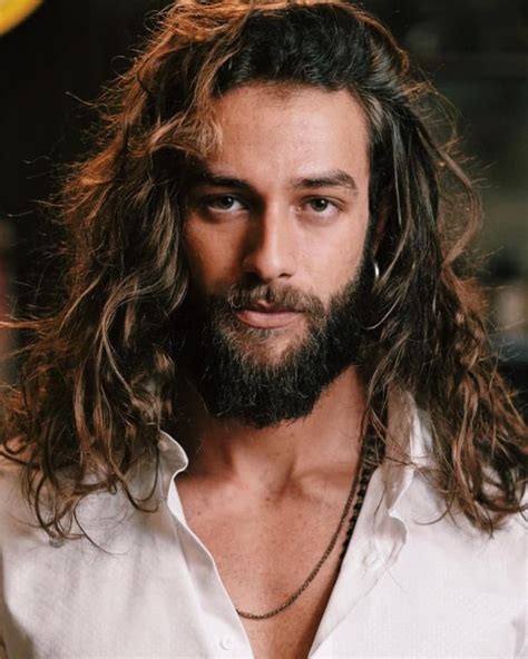 Handsome And Funny Guy With Beard And Long Hair Long