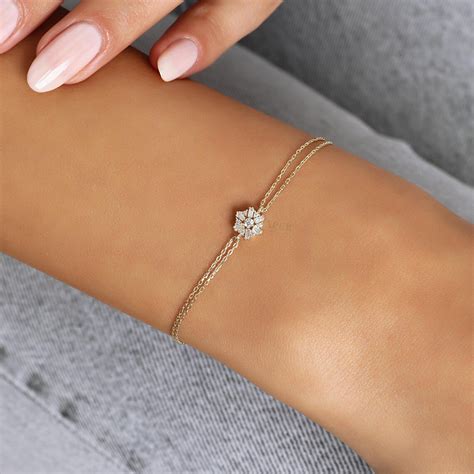 Flower Gold Bracelet 14k Gold Flower Bracelet Flower Bracelet Daisy