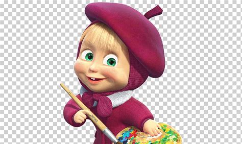 فتاة في أعلى أحمر ، ماشا والدب لوحة الرسم ، مارشا ه أورسو طفل طفل