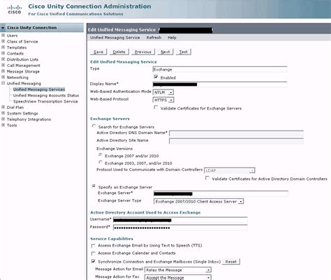 Single Inbox In Cisco Unity Connection 8 5 With Microsoft Exchange