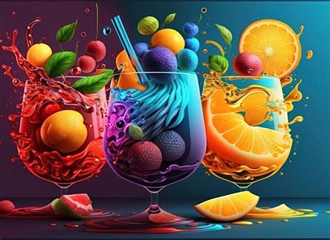 Solve Vibrant Fruity Cocktails Jigsaw Puzzle Online With 165 Pieces