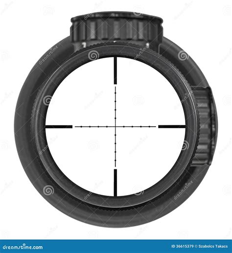 Looking Through New Rifle Scope With Mil Dot Reticle Three Clipping