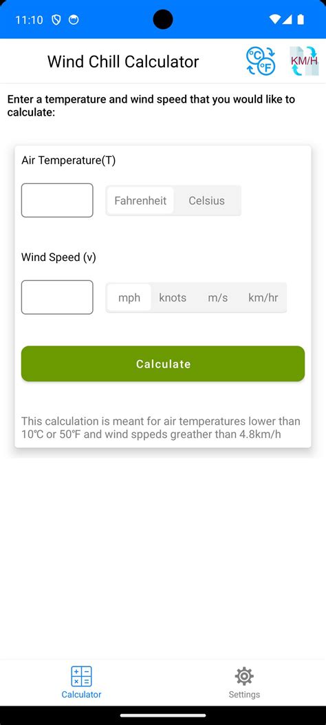 Wind Chill And Humid Calculators Apk For Android Download